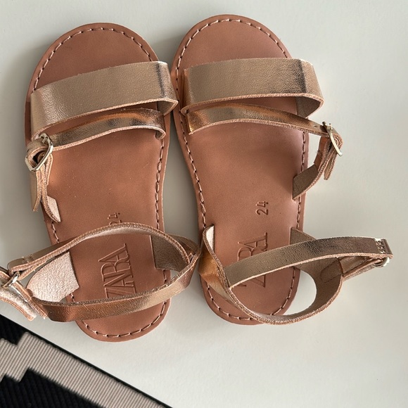 Zara | Shoes | Rose Gold Zara Sandals Size 8t Eu 24 | Poshmark